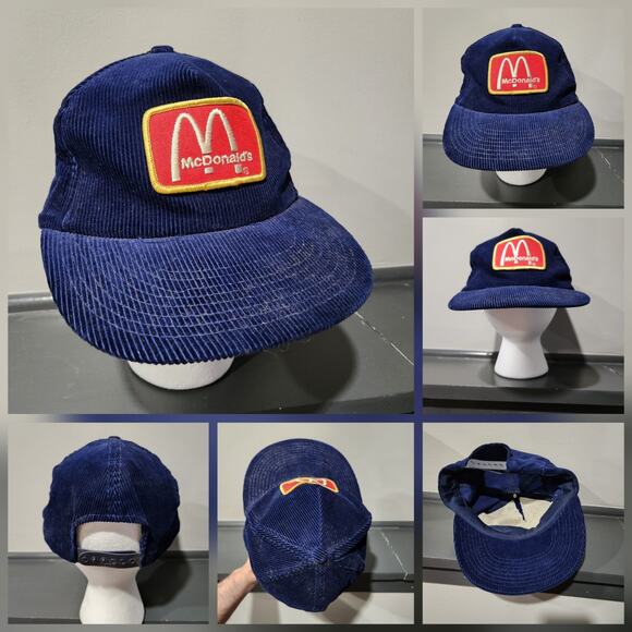 McDonald's | Accessories | Vtg 8s Mcdonalds Blue Corduroy Adjustable ...